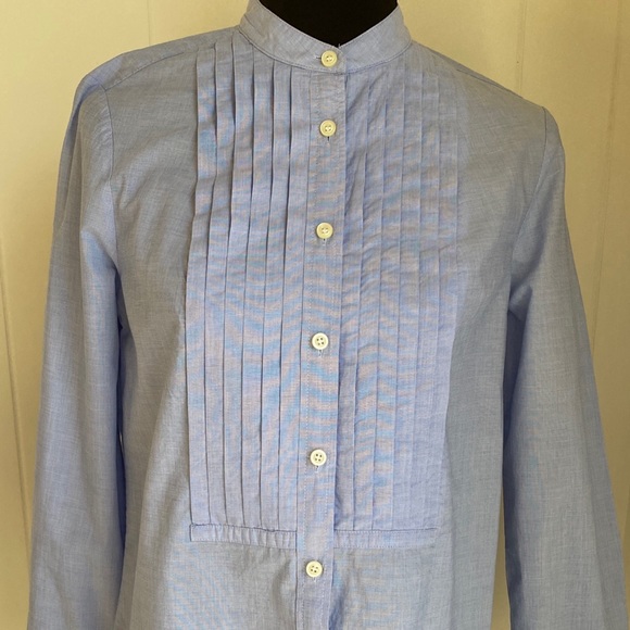 J. Crew | Tops | J Crew Womens Pintuck Bib Front Tuxedo Style Tunic S ...